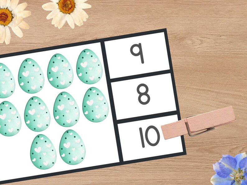 Easter Egg Counting Clip Cards, Spring Homeschool Activity (digital ...