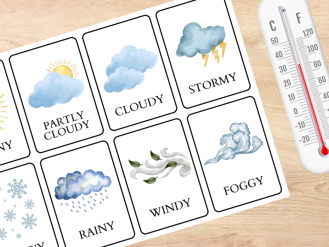 Weather Flashcards, Learn Weather, Toddlers and Preschoolers ...