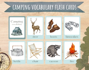 Camping Flash Cards,alphabet Flashcards,kindergarten Prek,seasonal ...