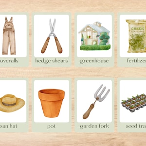 Spring Garden Themed Flash Cards, in the Garden, Montessori Cards ...
