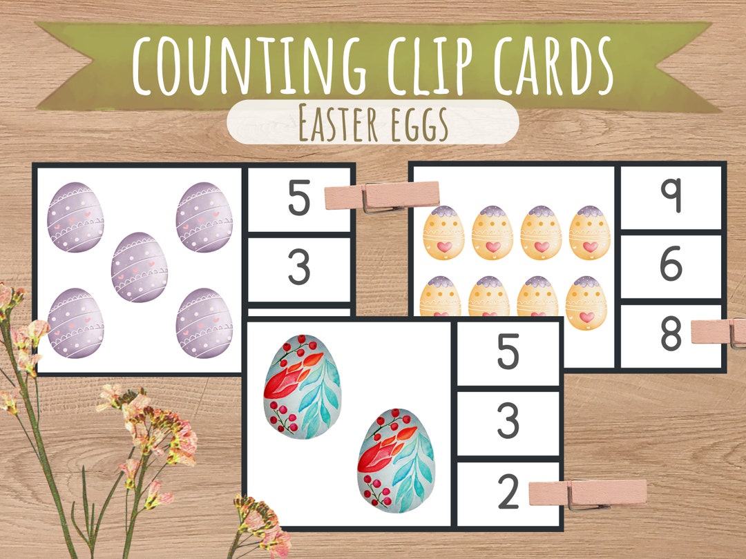 Easter Egg Counting Clip Cards, Spring Homeschool Activity (digital ...