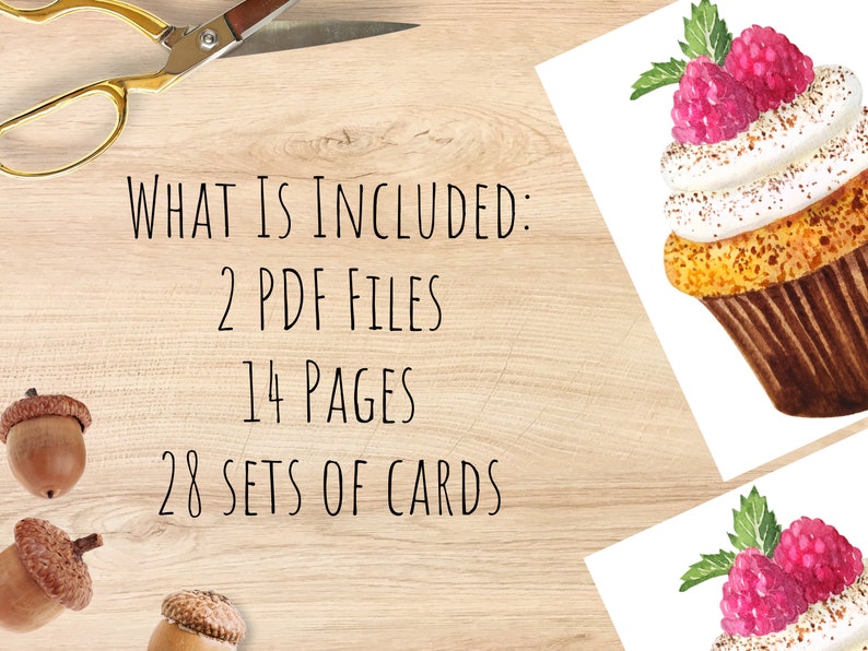 Bakery Themed Matching Cards, Montessori Materials Printable, Toddler ...