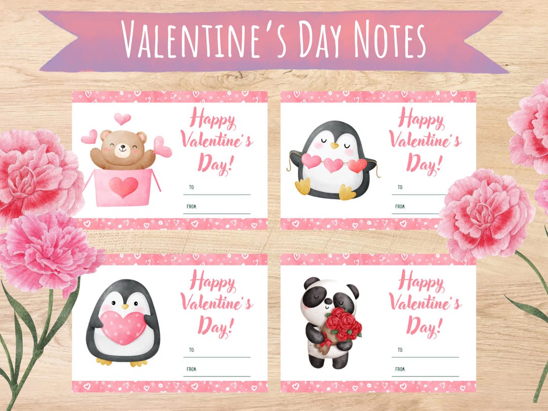 Kids Valentines Card, Printable, Instant Download, Happy Valentine’s ...