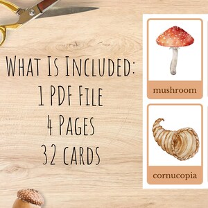 Autumn Vocabulary Cards, Fall Words, Seasonal Activity, Printable ...