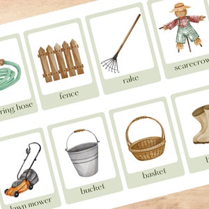 Spring Garden Themed Flash Cards, in the Garden, Montessori Cards ...