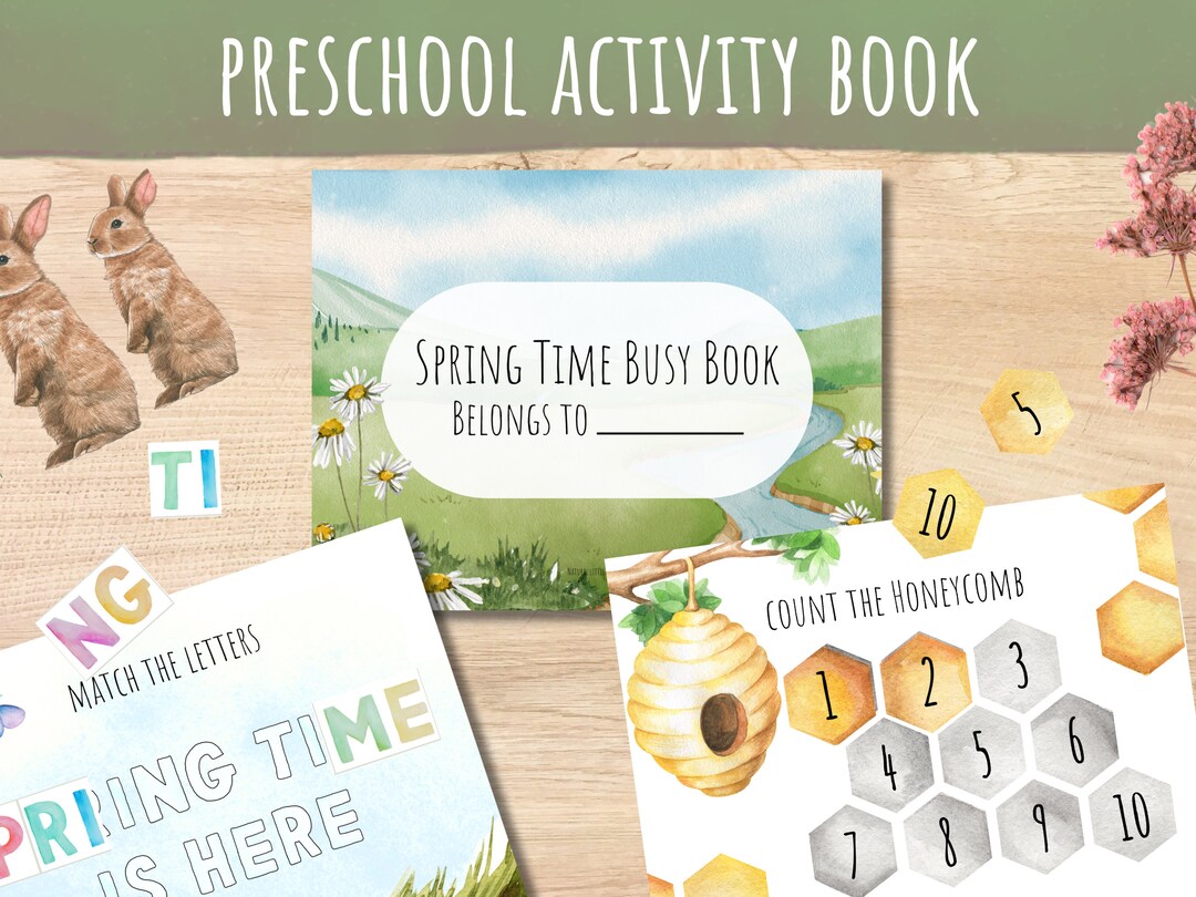 Spring Toddler Busy Book, Printable Preschool Activities (digital ...