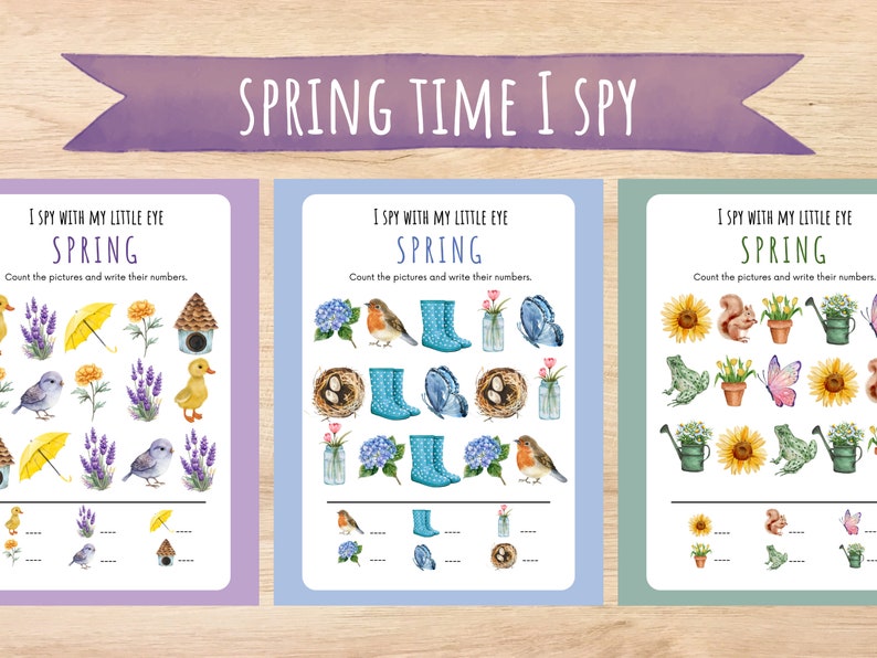 Spring Time I Spy Printable, Busy Book, Toddler Activity, Counting ...