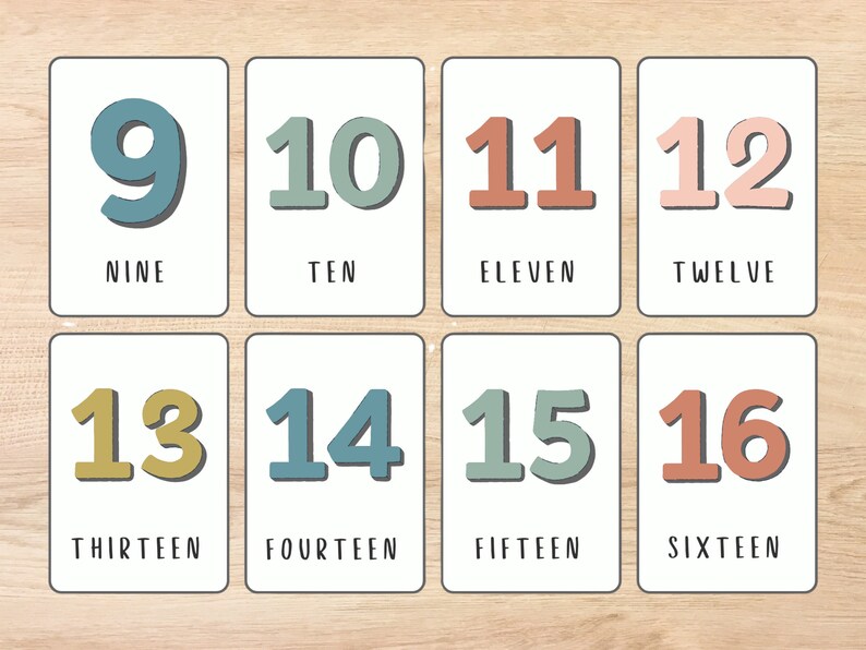 20 Number Flash Cards, Preschool Counting Cards, Number Cards 1-20 ...