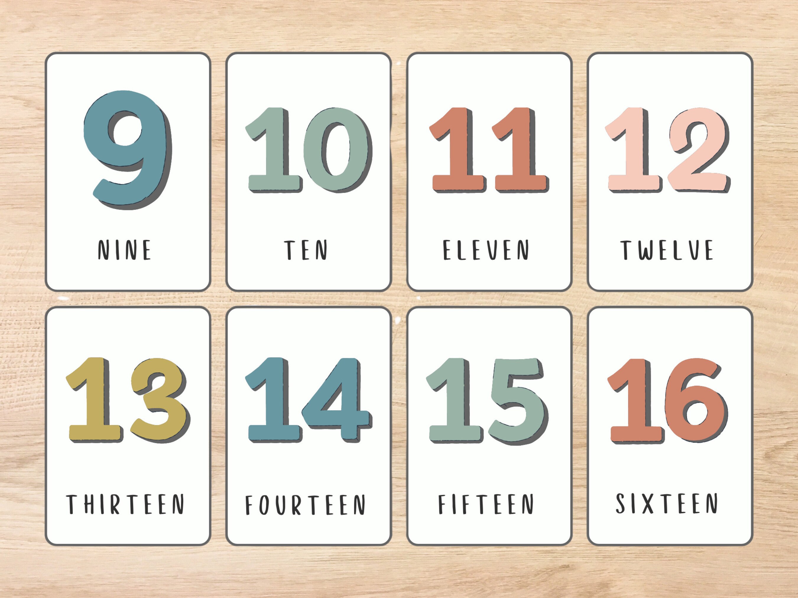 20 Number Flash Cards, Preschool Counting Cards, Number Cards 1-20 ...