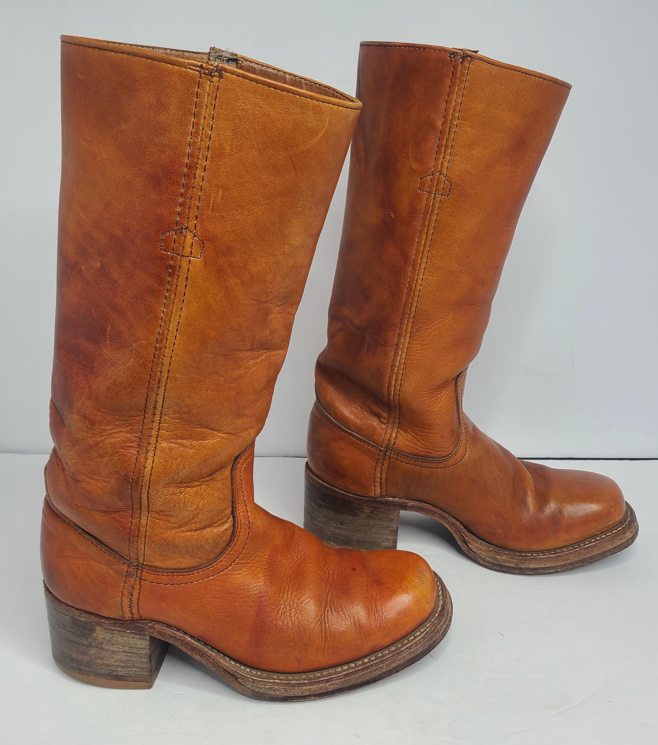 Vintage FRYE Black Label Mens 70s Campus Sunrise Boots Size 7D Made in ...