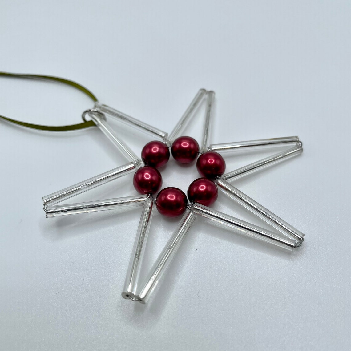 Silver Star Glass Christmas Tree Ornament - Etsy