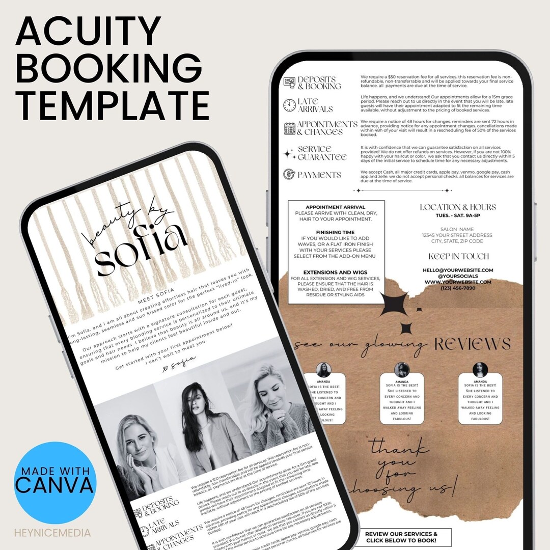 EARTHY MODERN ACUITY Template With Canva! Editable Template in Beige ...