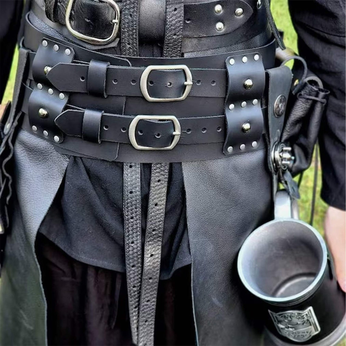 Handcrafted Gladiator Barbarian and Viking Heavy Belt With 2 Removable ...