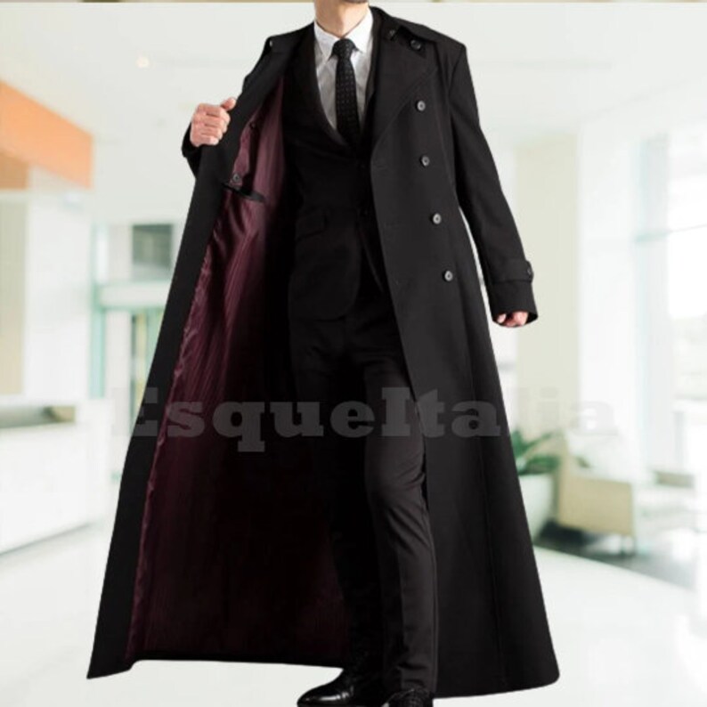 Wool Men Trench Coat Slim Fit Party Wear Dinner Coat Stylish Coat ...