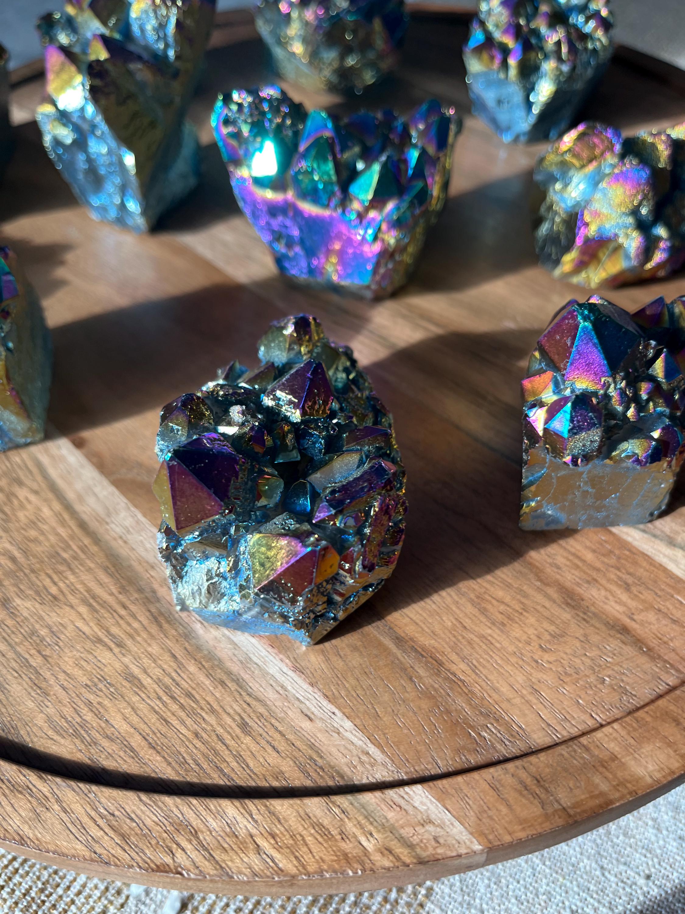 Rainbow Aura Quartz Crystal - Etsy