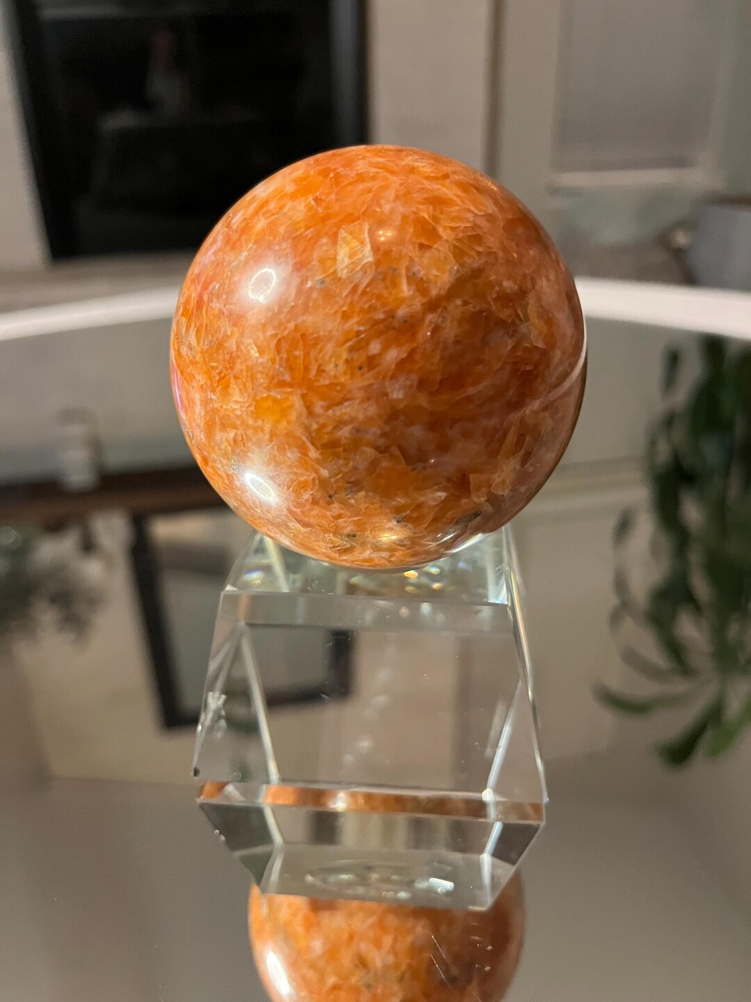 Beautiful Sunset, Sunstone Sphere. Large, Sparkling, and Vibrant. Gift ...