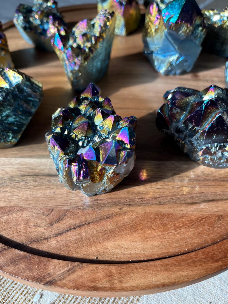 Rainbow Aura Quartz Crystal - Etsy