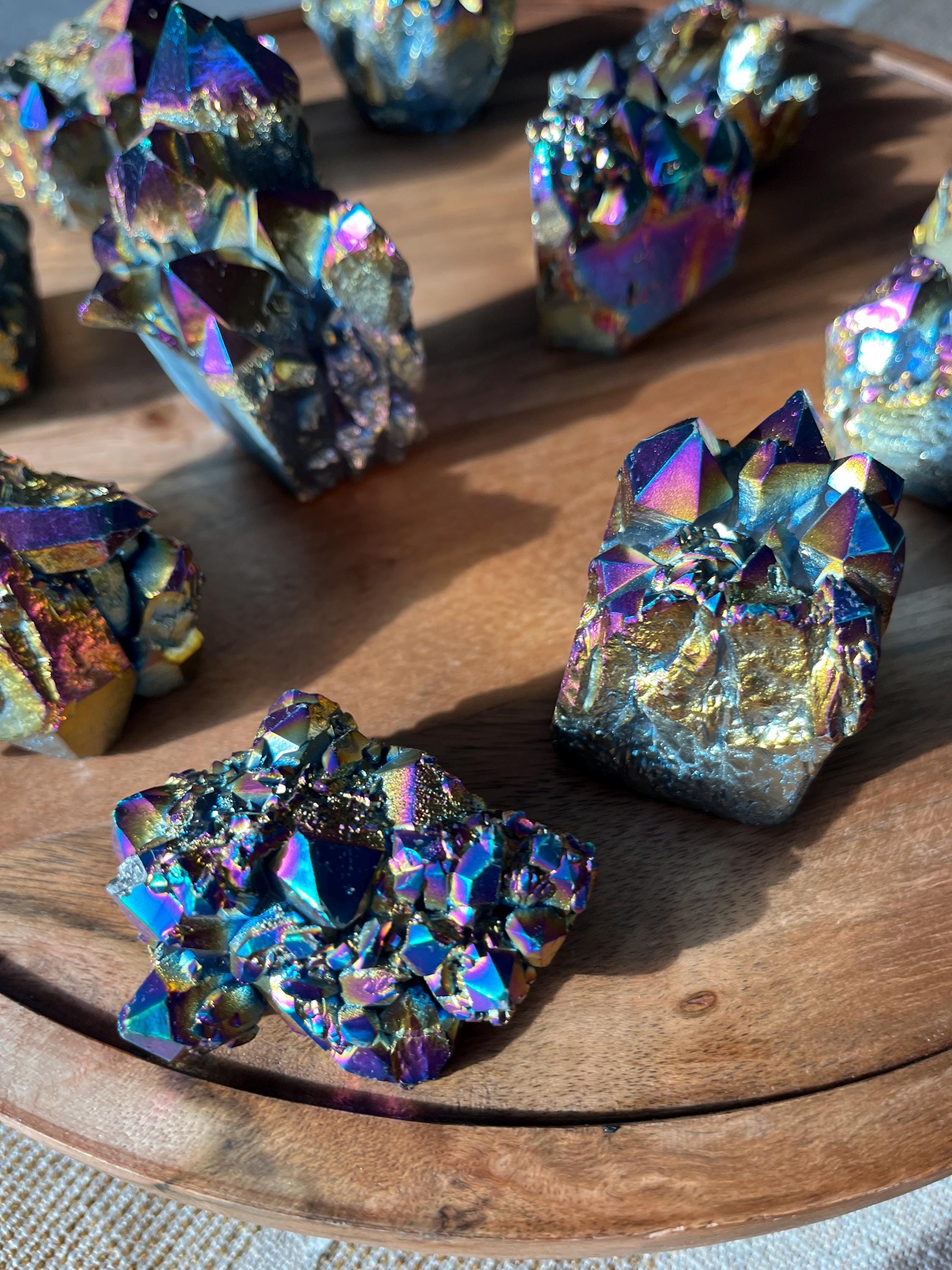 Rainbow Aura Quartz Crystal - Etsy