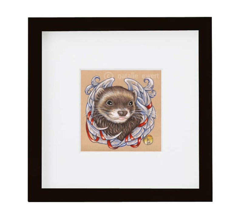 Ferret Art Print Angel Pet Animal Art Weasel Rainbow Bridge - Etsy