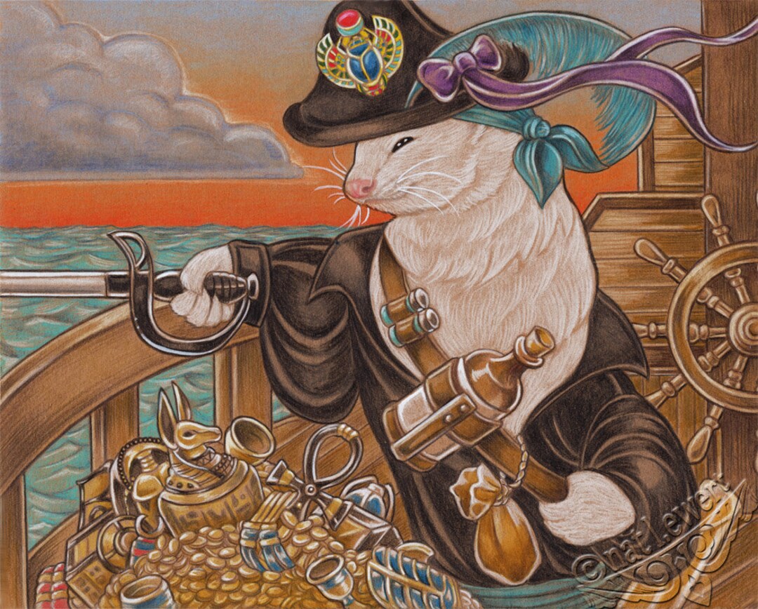 Pirate Ferret Home Decor Wall Art Print Egypt Gothic - Etsy