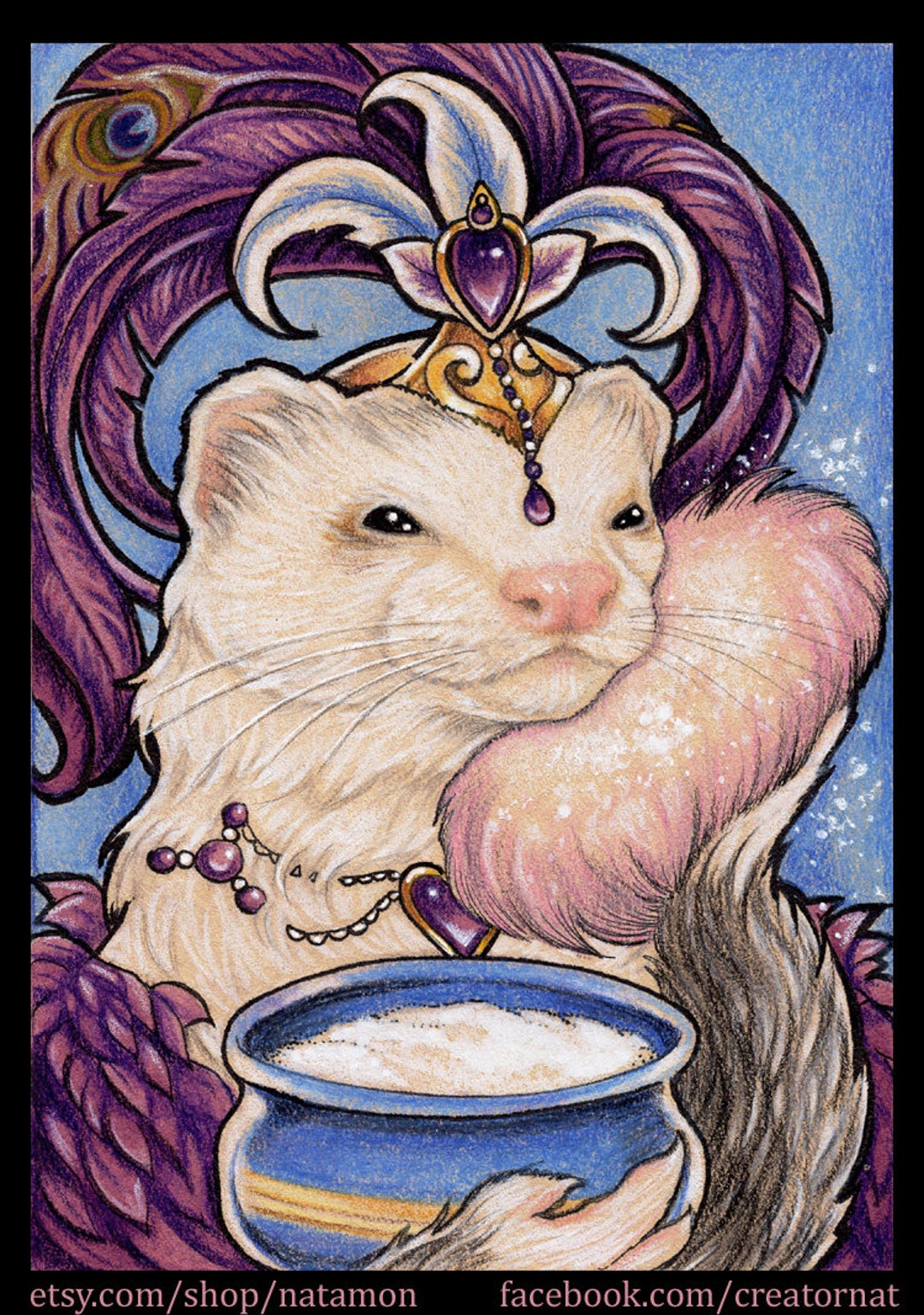 Ferret Print Ferret Art Print Illustration Gifts Under 10 Gifts Under ...