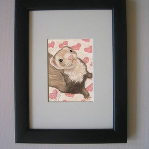 Ferret Valentine's Day Print Animal Wall Art Wall Decor Ferret Lover ...