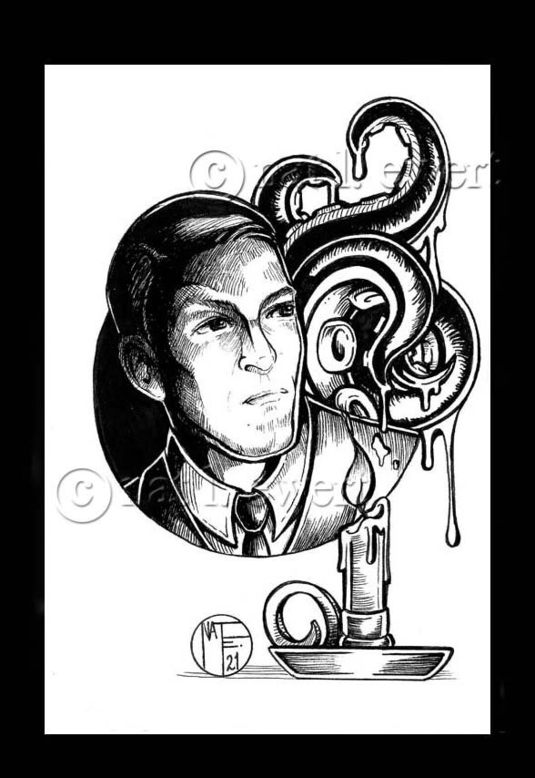 ORIGINAL Lovecraft Ink Drawing, Cthulhu, Octopus, Horror, Gothic, Wall ...