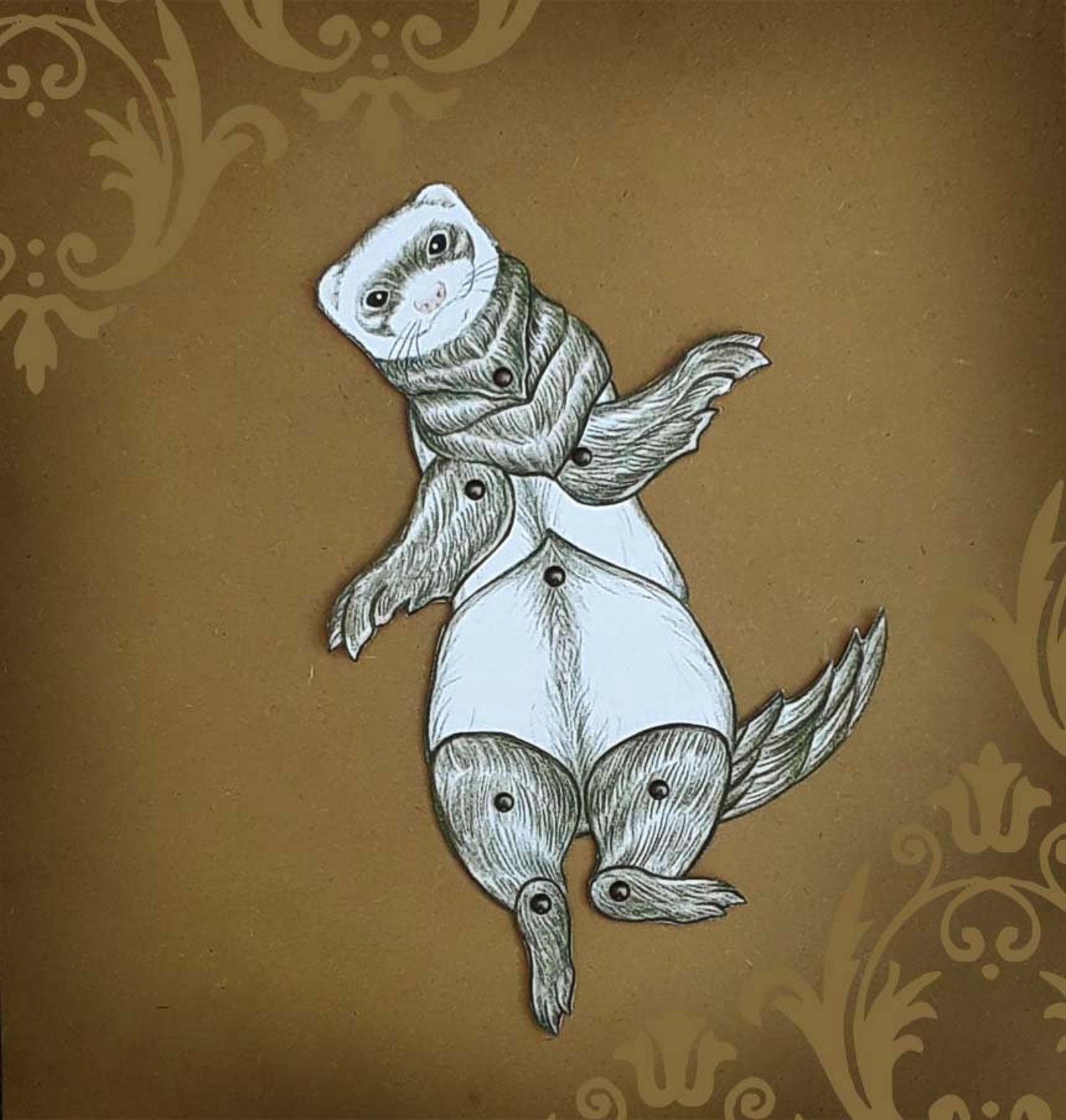 FERRET ANGEL Paper Doll-instant Digital Download-articulated - Etsy