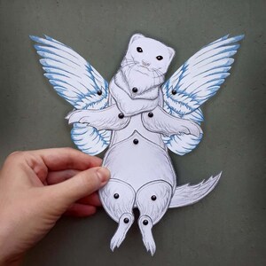 FERRET ANGEL Paper Doll-instant Digital Download-articulated Paper Doll ...