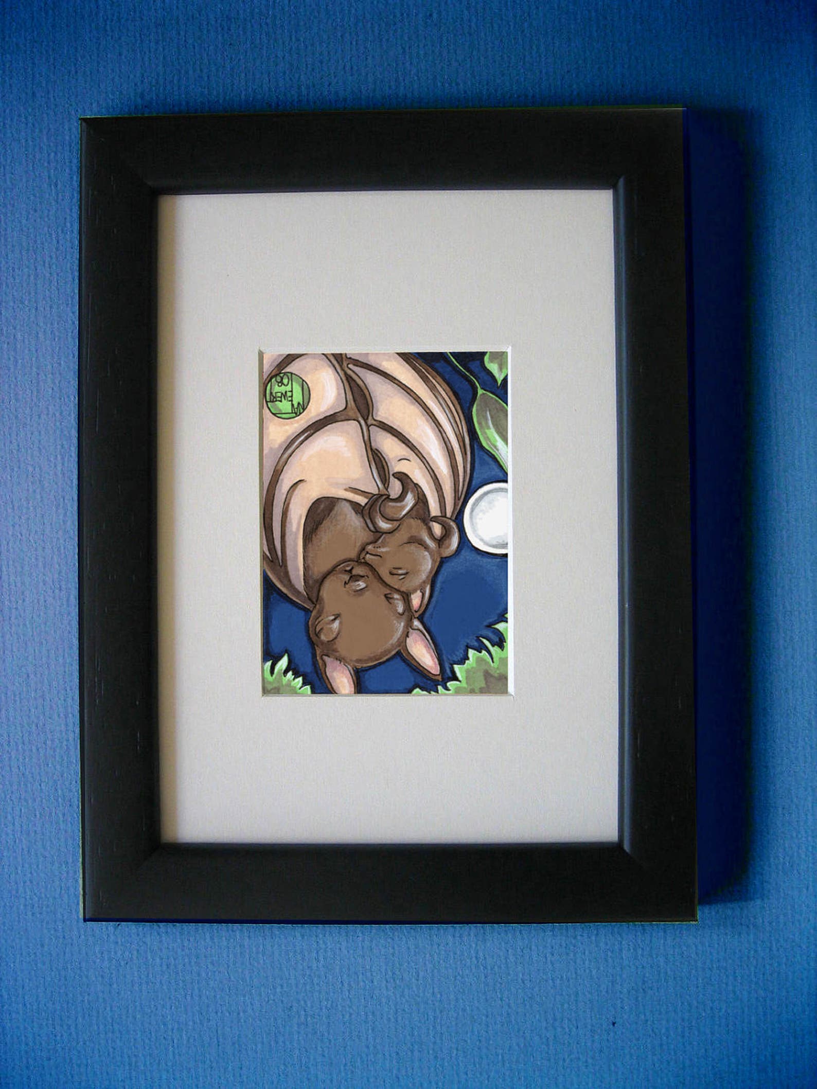 Mother and Baby Bat Art Print Home Decor Wall Art Nursery - Etsy
