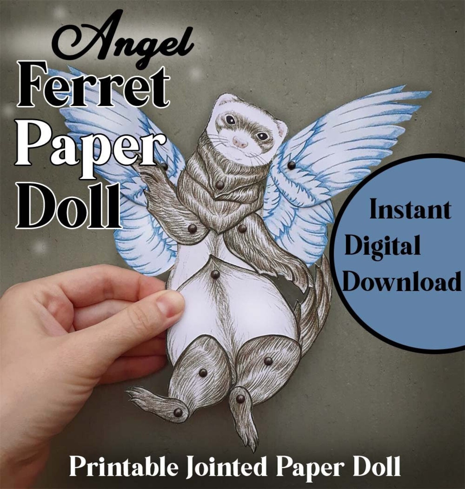 FERRET ANGEL Paper Doll-instant Digital Download-articulated - Etsy