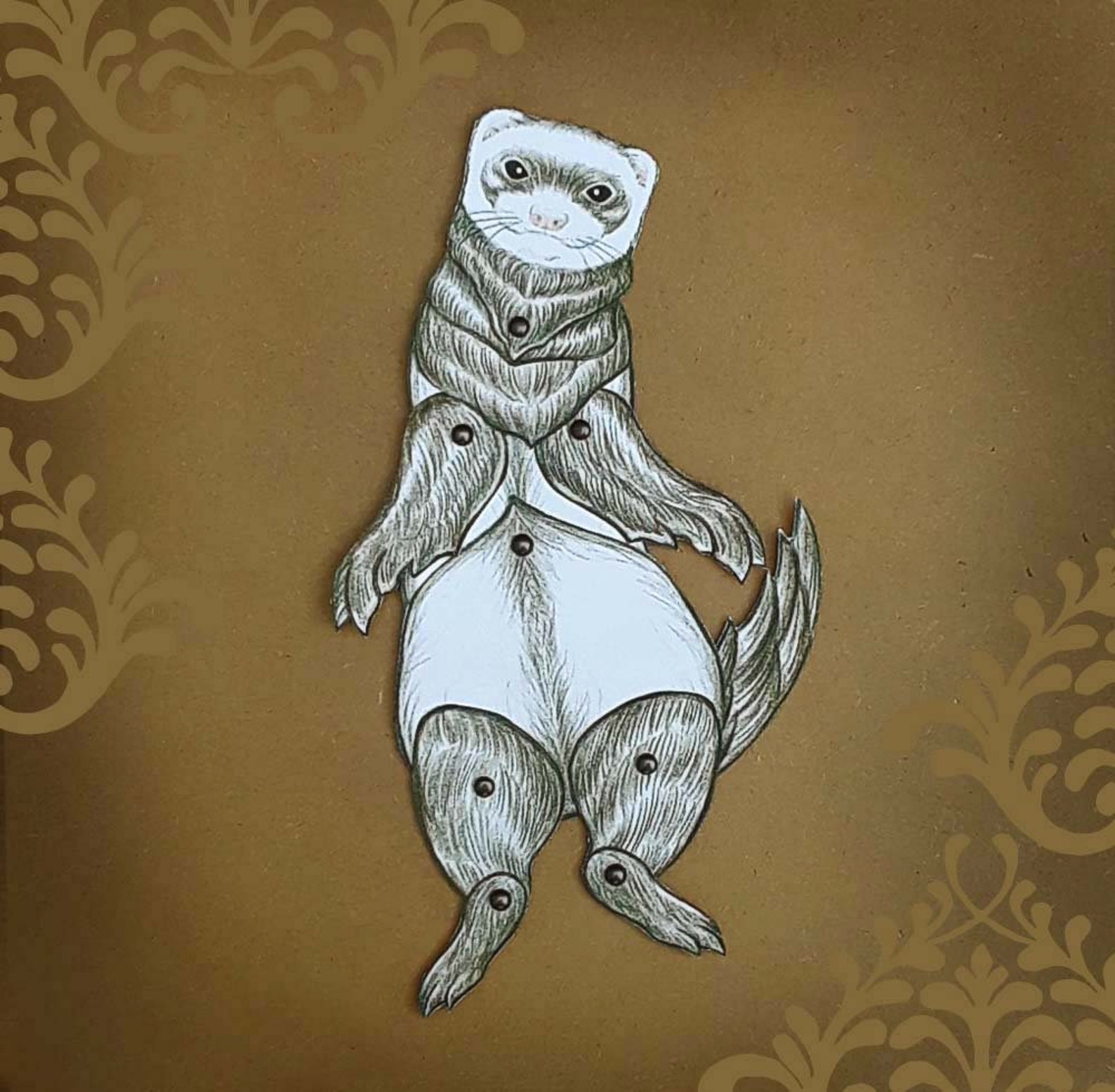 FERRET ANGEL Paper Doll-instant Digital Download-articulated - Etsy