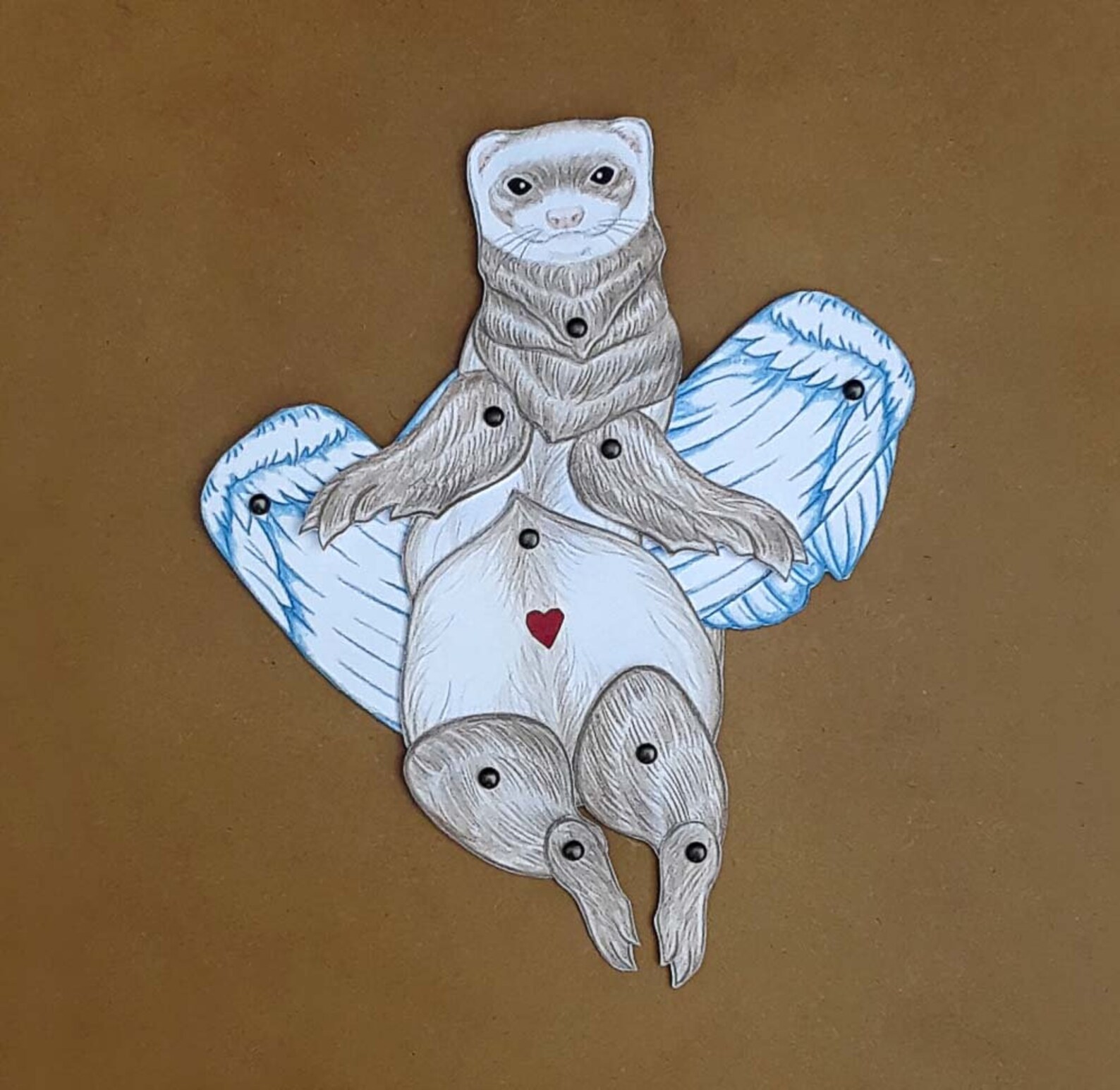 FERRET ANGEL Paper Doll-instant Digital Download-articulated - Etsy