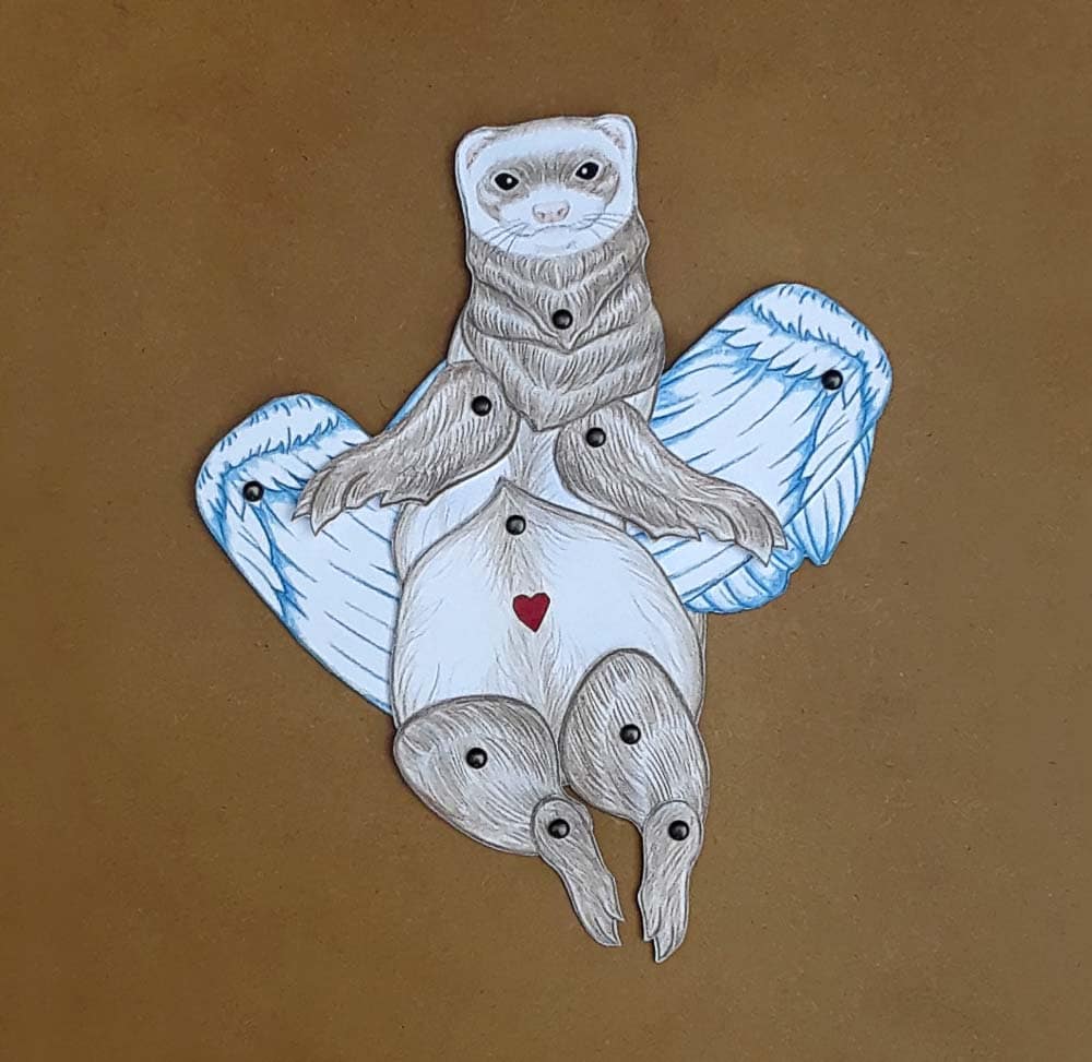 FERRET ANGEL Paper Doll-instant Digital Download-articulated | Etsy