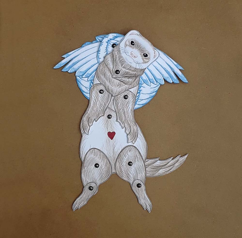 FERRET ANGEL Paper Doll-instant Digital Download-articulated | Etsy