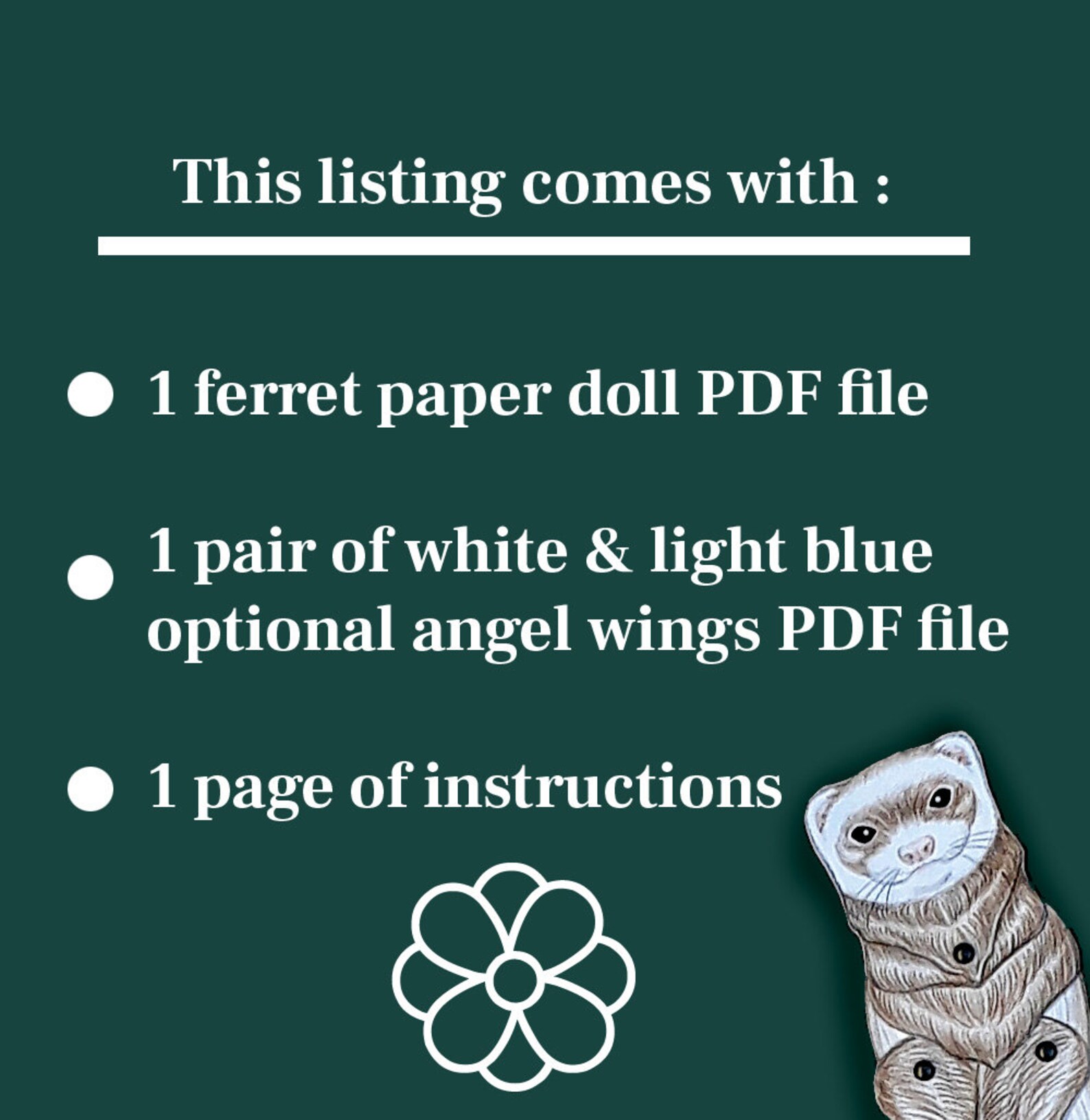 FERRET ANGEL Paper Doll-instant Digital Download-articulated | Etsy