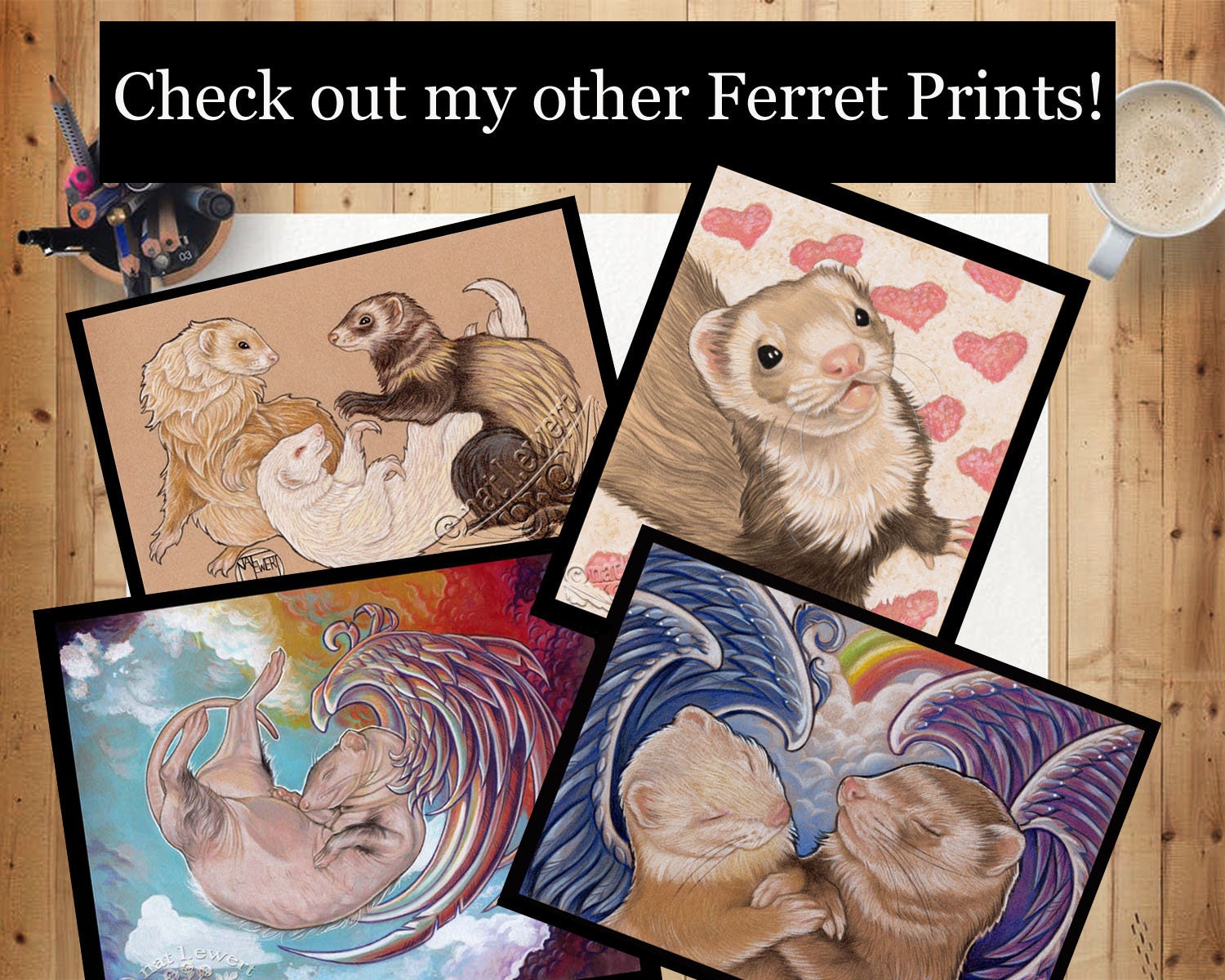 FERRET ANGEL Paper Doll-instant Digital Download-articulated | Etsy