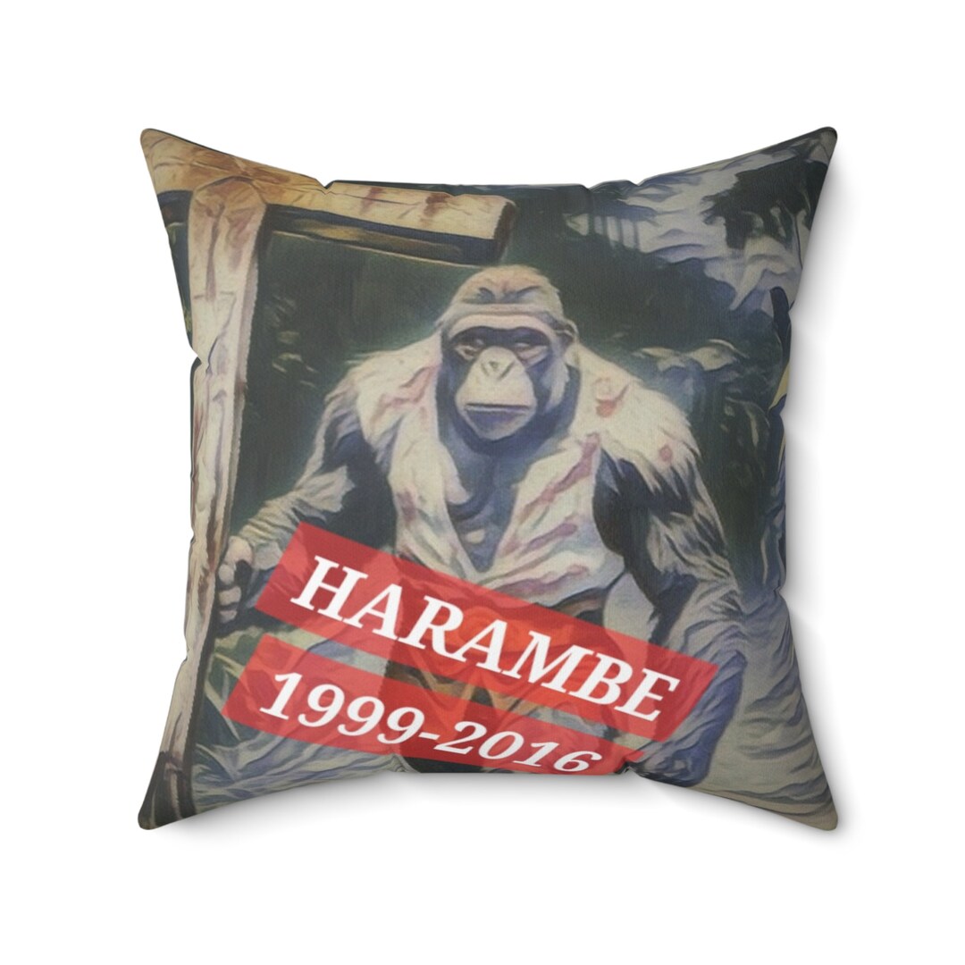 Harambe Died for Our Sins Funny Meme, Square Pillow - Etsy