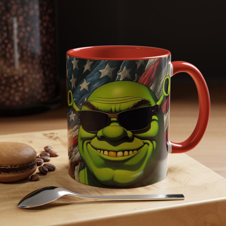 Shrek the American, Funny Meme Mug, 11 Oz, Outdoor Lovers, Funny Coffee ...