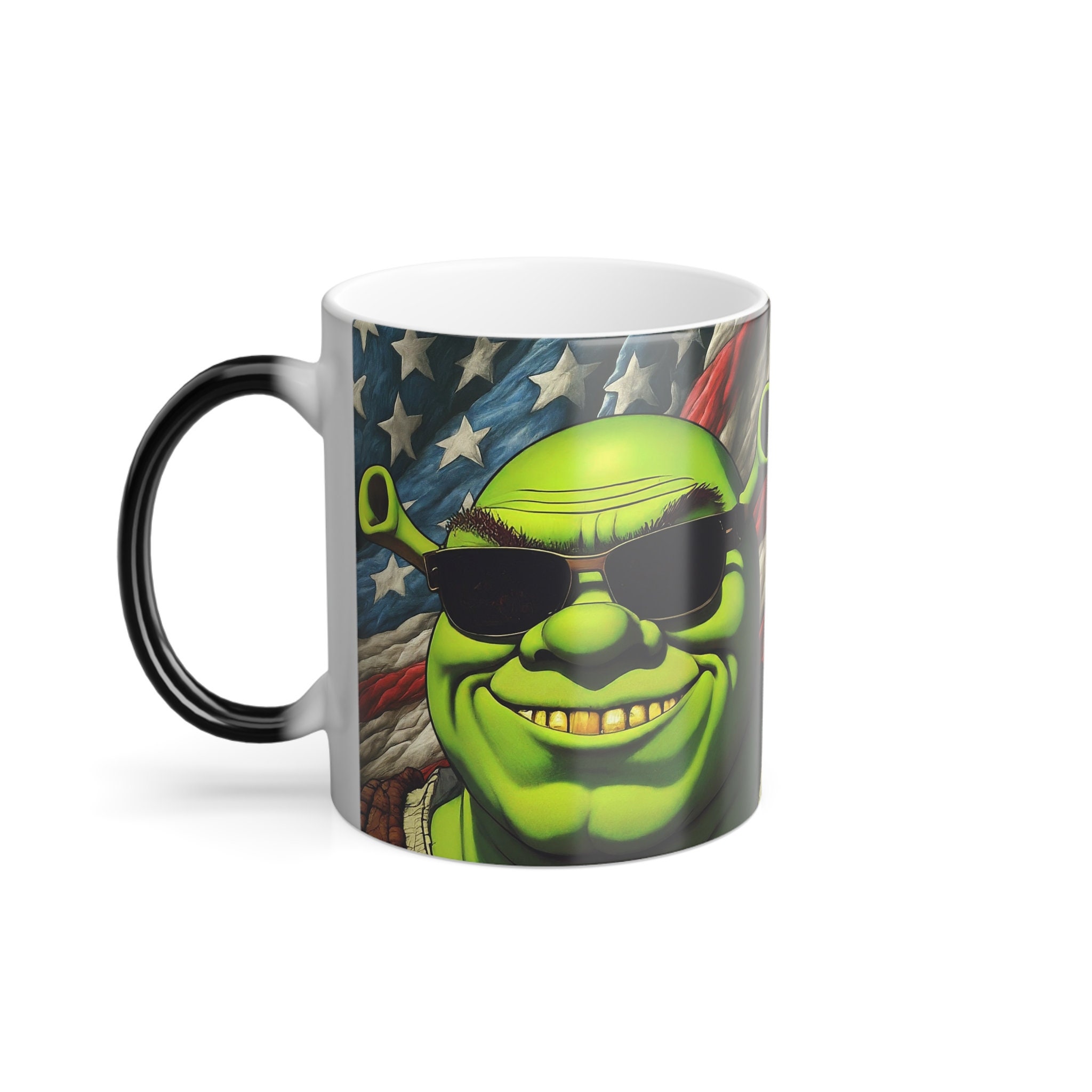 Shrek the American, Funny Meme Color Morphing Mug, 11oz, Vacation ...