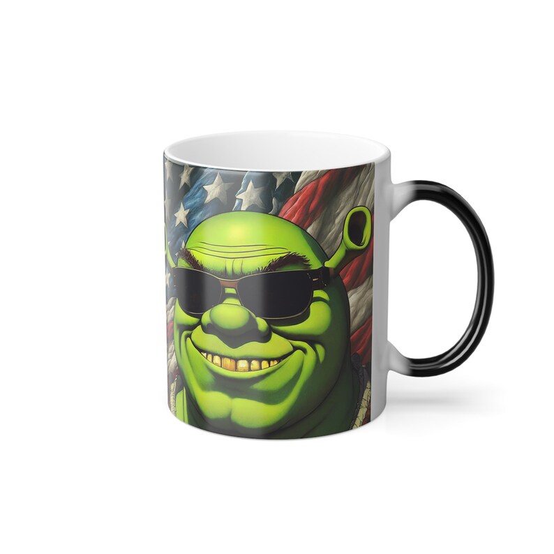 Shrek the American, Funny Meme Color Morphing Mug, 11oz, Vacation ...