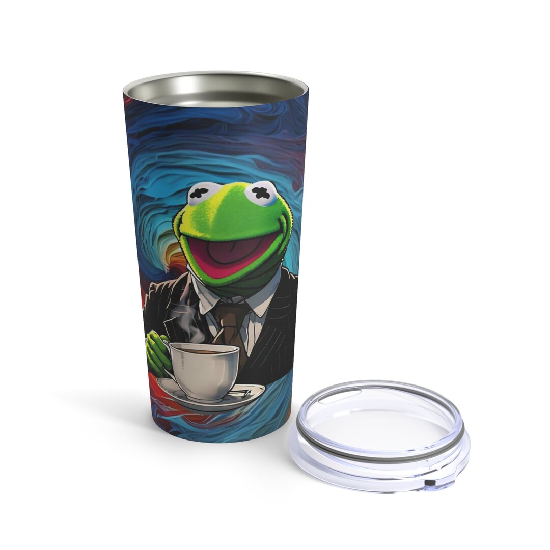 Kermit Drinking Tea Funny Meme, Tumbler 20oz, Frog Lovers, Muppet Cups ...