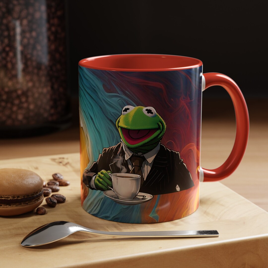 Kermit Drinking Tea Funny Meme Mug, 11 Oz, Colorful Frog Lover, Tea Cup ...