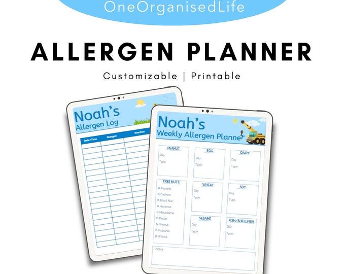 Allergy Chart, Fully Editable Restaurant Chart, Food Allergy List, Edit ...