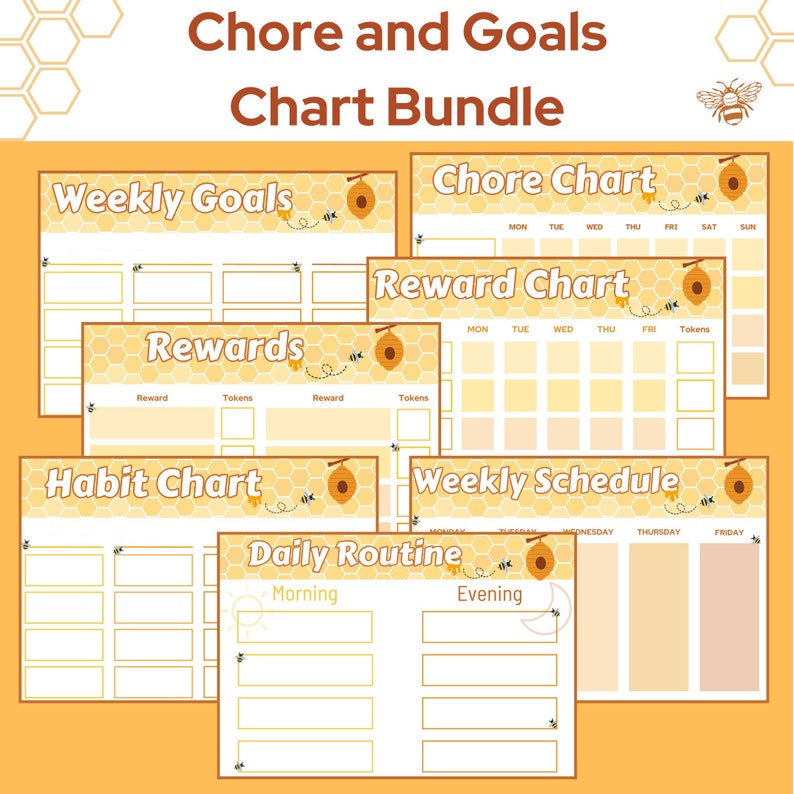 Chore Chart for Kids | Kid Daily Checklist | Cleaning Schedule | Custom ...