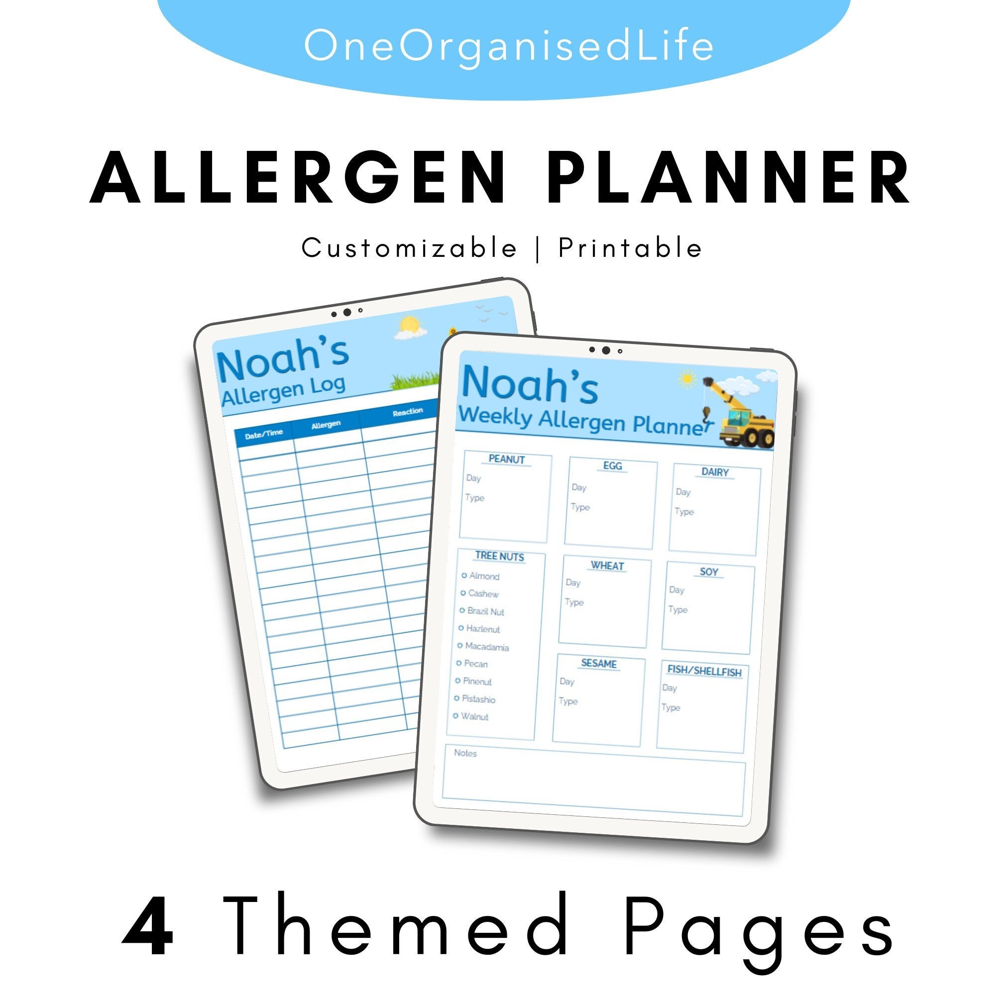 Personalised Food Allergy Tracker | Allergy Forms | Food Allergy Info ...