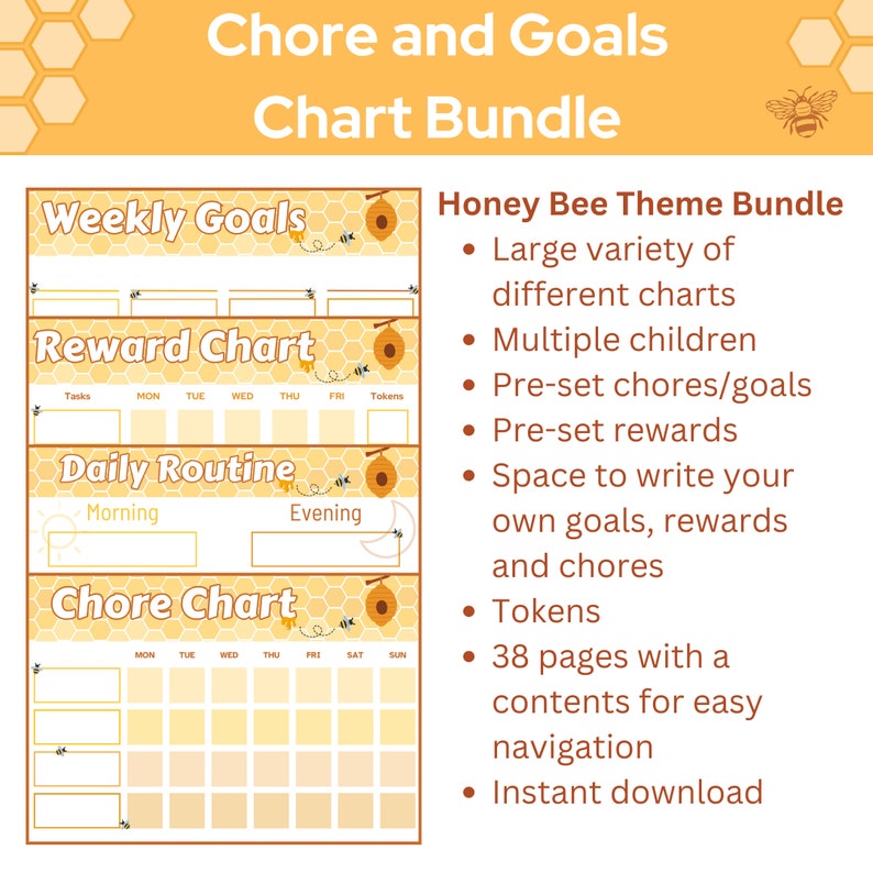 Chore Chart for Kids | Kid Daily Checklist | Cleaning Schedule | Custom ...