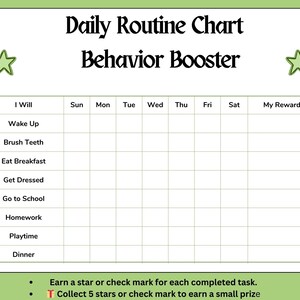 Instant Download, Printable, Behavior Chart, Visual Easy to Follow ...