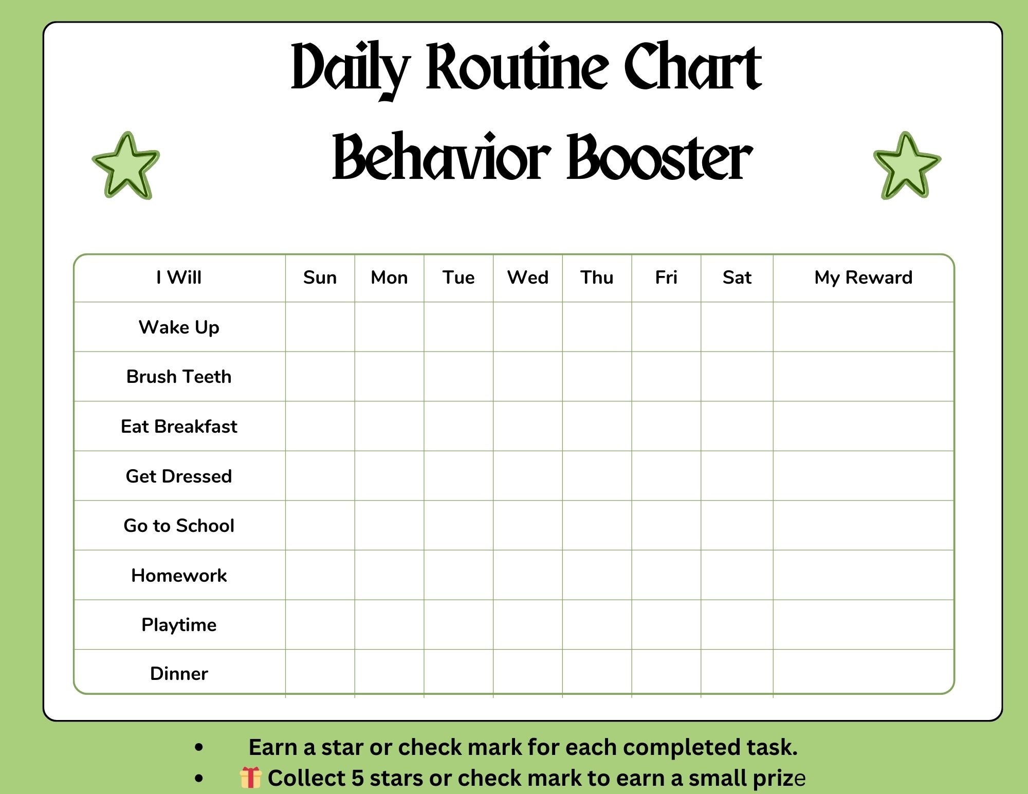 Instant Download, Printable, Behavior Chart, Visual Easy to Follow ...
