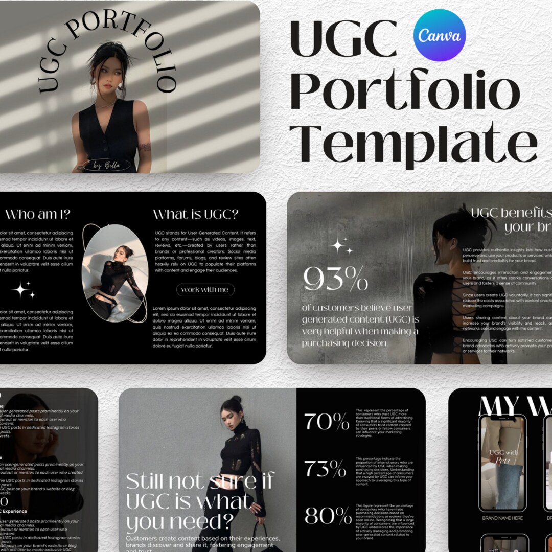 UGC Portfolio Template Minimalist Neutral Colors Canva & Website ...